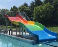 China Children Rainbow Color Fiberglass Family Wide Slide 3.0m Height 160m³/Hour Water Flow for Aqua Parks for sale