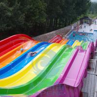 China 6-Lane Fiberglass Racing Water Slide 10m Height 250 Guests/Hour Capacity for Commercial Water Parks for sale
