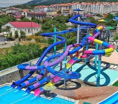 China Commercial 4-Lane Enclosed Twist Water Slide Combo - 0.8m Width, 400 m³/Hour Flow Capacity for Aqua Parks for sale