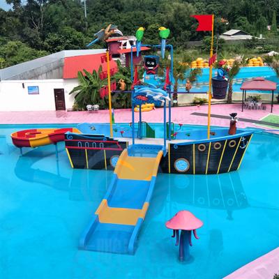 China Pirate Ship Water Slide 1800x1400x800cm with Anti-static Fiberglass and Galvanized Steel for Aqua Parks for sale