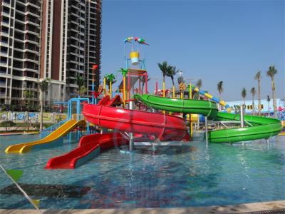 China Playground Children Splash Zone Water Slide Anti UV ISO TUV ROHS Certification for sale