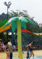 China Water Spraying Leaves and Lotus Aqua Park Equipment - 2.5m Height, 2m Spray Range Fiberglass Feature for sale