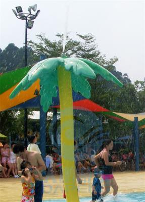 China Water Spraying Leaves and Lotus Aqua Park Equipment - 2.5m Height, 2m Spray Range Fiberglass Feature for sale