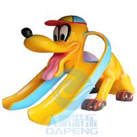 China Double Flume Mini Pool Slide 1.7m Height 3.7m Length Fiberglass Construction with 30 m³/h Water Flow for sale