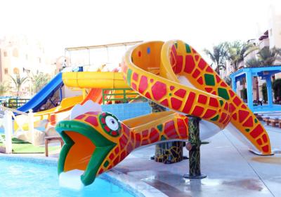 China Outdoor Cobra Mini Pool Slide 5.6m Length 2.1m Height Fiberglass Water Park Equipment for Children for sale