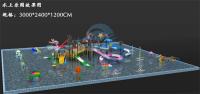 China 1400㎡ Medium Aqua Park with Anti-UV Fiberglass Design for 100-300 Kids, 40m x 35m Pool Size for sale