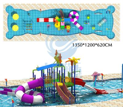 China Hotel Kids Swimming Pool with Water Slide - 50-100 Child Capacity, ROHS TUV SGS Certified Anti-Static Playground Equipment for sale