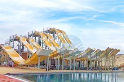China 10m High Fiberglass Slip N Fly Water Slide Ramp - 1.3m Width, 160m³ Water Flow Capacity for Water Parks for sale