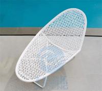 China White PE Rattan Swimming Pool Lounge Chair with 5mm Cushion - Weather Resistant Outdoor Balcony Furniture for sale