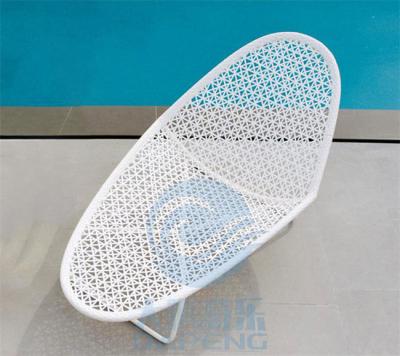 China White PE Rattan Swimming Pool Lounge Chair with 5mm Cushion - Weather Resistant Outdoor Balcony Furniture for sale