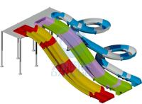 China Resort Hotel Swimming Pool Water Slide Fiberglass Anti Oxidation erosion for sale