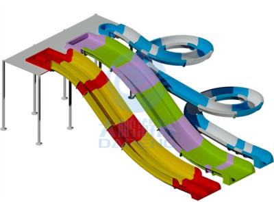 China Resort Hotel Swimming Pool Water Slide Fiberglass Anti Oxidation erosion for sale
