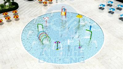 China 400㎡ Water Splash Zone Park Equipment with 220m³/h Flow Rate and 20m Diameter Play Area for Resorts for sale
