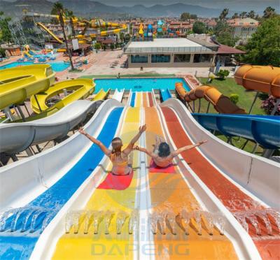 China Fiberglass Mat Racer Water Slide Cluster with 6m Height and 320 m³/hour Water Flow for Commercial Parks for sale