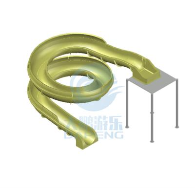 China Fiberglass Lake Water Park Equipment Private Pool Slide For All Ages - Gold for sale