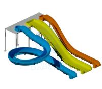 China Fiberglass Water Park Pool Slide - 6.8m Deck Height, 500 m³/h Flow Rate for Outdoor Amusement Parks for sale