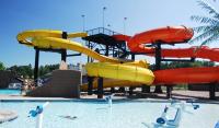 China Water Game Park Play Equipment Single Fiberglass Outdoor Pool Big Spiral Slide Set For Children for sale