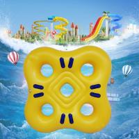 China PVC Inflatable Pool Ring Kayak 205×205×46cm with Big Horn Slide for Water Parks and Recreational Swimming for sale