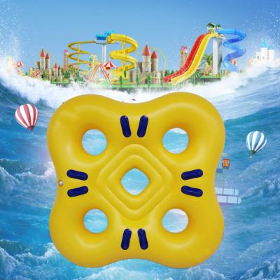 China PVC Inflatable Pool Ring Kayak 205×205×46cm with Big Horn Slide for Water Parks and Recreational Swimming for sale