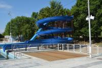 China OEM Outdoor Water Park Game Toy Swimming Pool Slide Fiberglass For Kid for sale