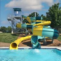 China 8m Width Water Park Slide Trade Commercial Fiberglass Slides For Private Pools for sale