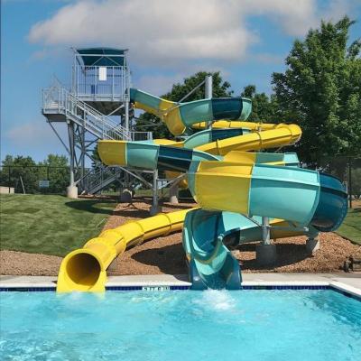 China 8m Width Water Park Slide Trade Commercial Fiberglass Slides For Private Pools for sale