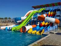 China 1 People Play Water Park Slide Games Equipment Fiberglass Water Slide Set for sale