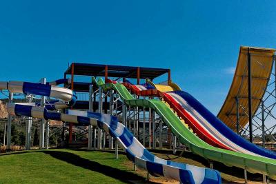 China Water Theme Park Playground Design Small Pool Games Fiberglass Slide for sale