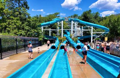 China ODM Water Park Child Swimming Pool Play Area Aqua Theme Rides Tube Spiral Fiberglass Slide For Kids for sale