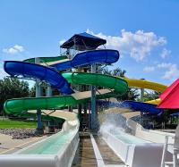 China ODM Swimming Pool Water Playground Summer Children Game Set Toy Equipment Fiberglass Slide for sale