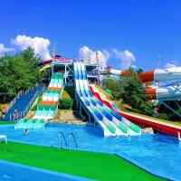 China ODM Kid Aqua Theme Park Swimming Pool Water Fun Toy Rides Fiberglass Slide Set for sale