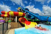 China Water Games Park Playground Swimming Pool Equipment Fiberglass Spiral Slide for sale