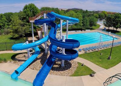 China Commercial Fiberglass Water Slide 5-12m Height with 220 m³/h Flow Rate for Amusement Parks for sale