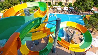 China Outdoor Adults Games Accessories Fiberglass Water Slide For Children Water Playground for sale