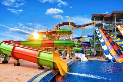 China Aqua Park Water Amusement Fiberglass Swim Equip Pool Large Fiberglass Slides Attraction for sale