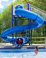 China Outdoor Playground Swimming Pool Game Accessories Fiberglass Slide Set for Children for sale