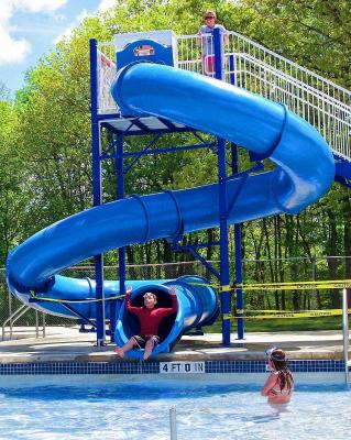 China Outdoor Playground Swimming Pool Game Accessories Fiberglass Slide Set for Children for sale