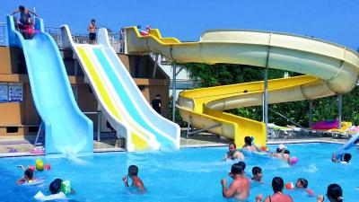 China Swimming Pool Accessories Water Play Kids Fiberglass Tube Spiral Water Slide for sale