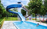 China Water Park Game Swimming Pool Equipment 3-5m High Fiberglass Slide For Children for sale