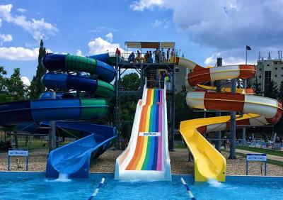 China Outdoor Water House Swimming Pool Amusement Rides Sport Fiberglass Slide For Kids for sale