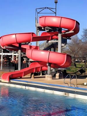 China Swimming Pool Game Water Adventure Play Equipment Spiral Fiberglass Slide for sale