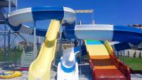 China Outdoor Game Water Park Equipment Play Area Big Fiberglass Slide For Kids for sale