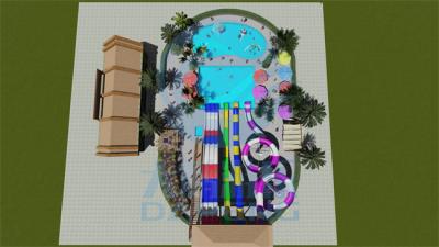 China Custom Aqua Fiberglass Water Slide Play Equipment Set for Kids - 100-150 Capacity, 6-8mm Thickness for sale
