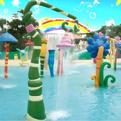 China Children Outdoor Playground Equipment Swimming Pool Water Splash Pad Glory Flower for Kids for sale