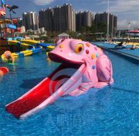 China Fiberglass Frog Water Slide 4.3m x 2.05m with 15 m³/Hour Water Flow for Aqua Parks and Swimming Pools for sale