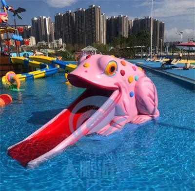 China Fiberglass Frog Water Slide 4.3m x 2.05m with 15 m³/Hour Water Flow for Aqua Parks and Swimming Pools for sale