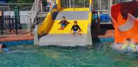 China Home Above Swimming Pool Fiberglass Water Slide For Kids Water Game Play for sale