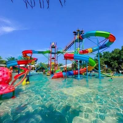 China Water Amusement Fun Park Outdoor Swimming Pool Small Fiberglass Water Slide for sale
