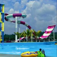 China Outdoor Commercial Swimming Pool Kids Fiberglass Water Slide for sale
