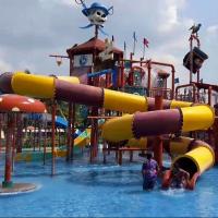China Water Amusement Park Ride Party Equipment Commercial Fiberglass Water Slide for sale